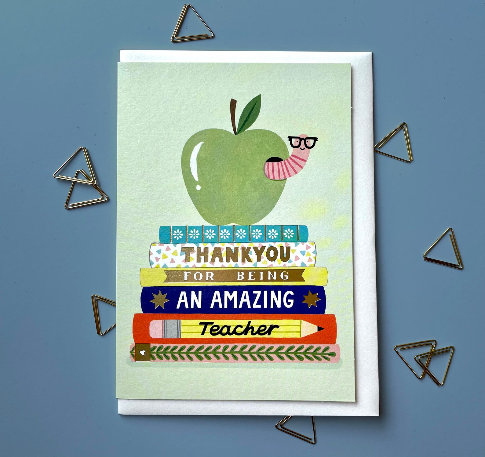 Thank You Teacher Card (A6) | Favourite Teacher | Cute Apple ...