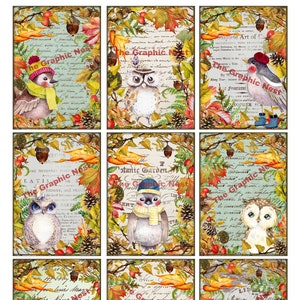 Fall Birds ATC Cards. Digital Download. - Etsy