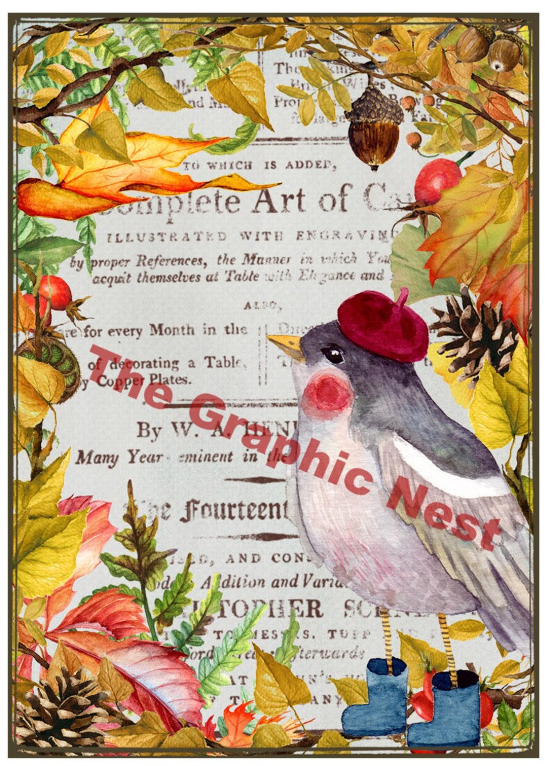 Fall Birds ATC Cards. Digital Download. - Etsy
