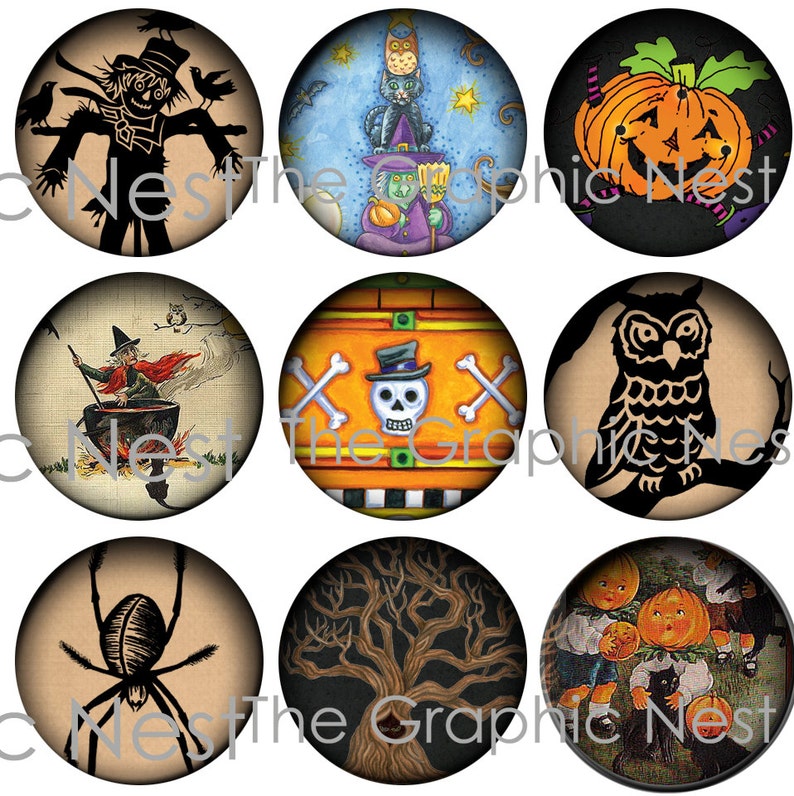 1 Inch Halloween Circles. Digital Download - Etsy