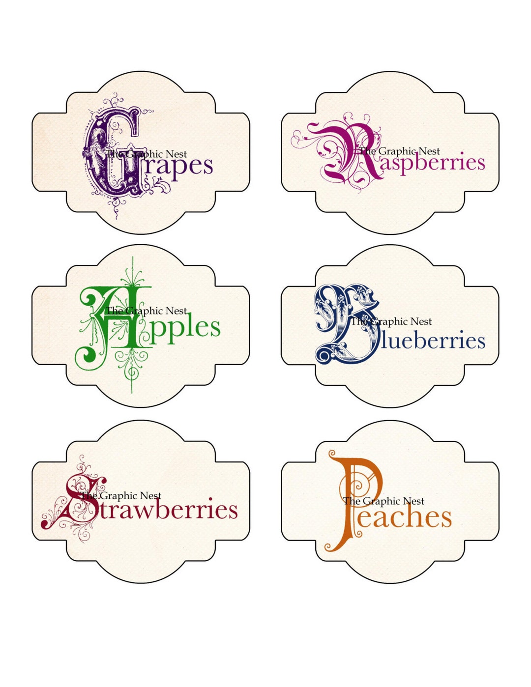 Fruit Labels. Digital Download - Etsy