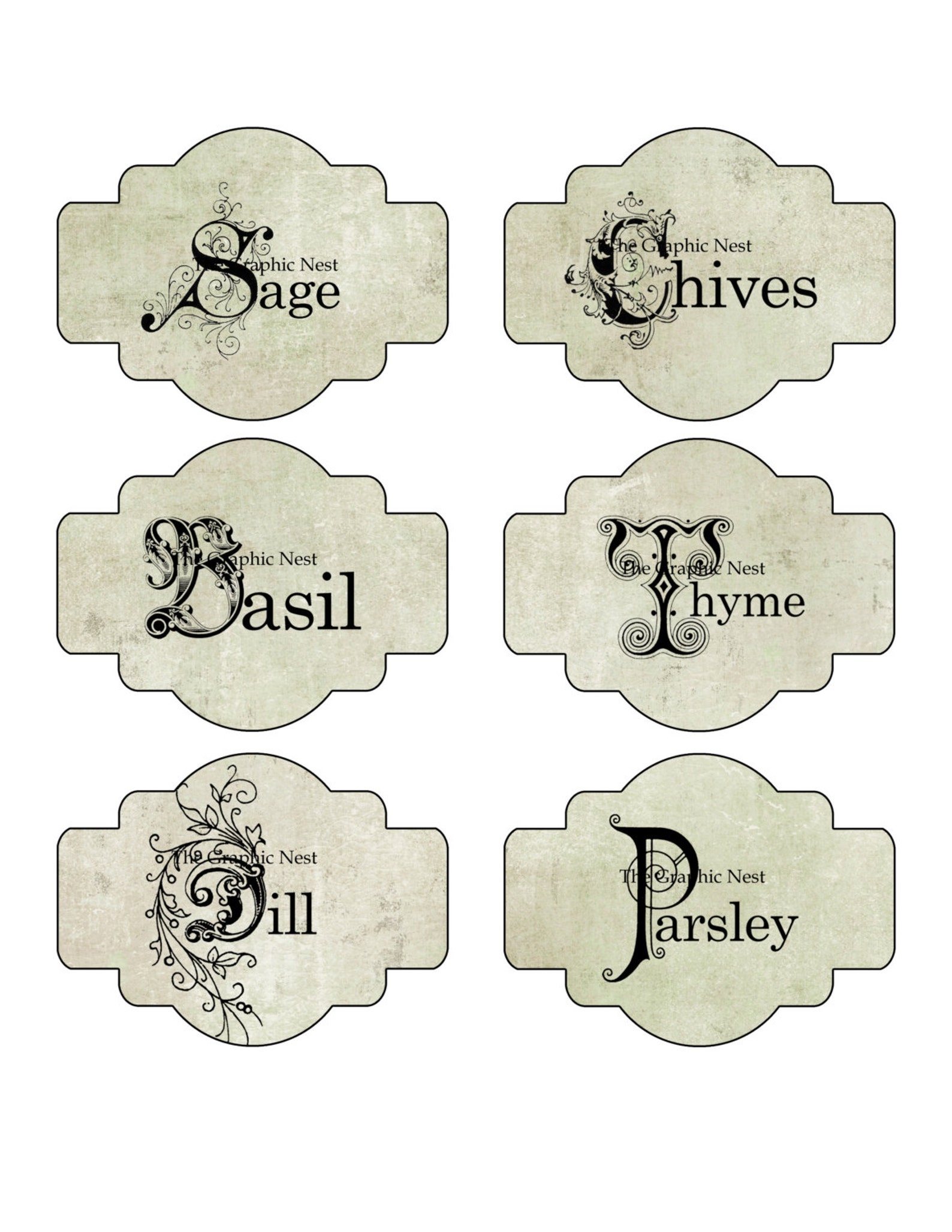 Herb Labels. Digital Download - Etsy