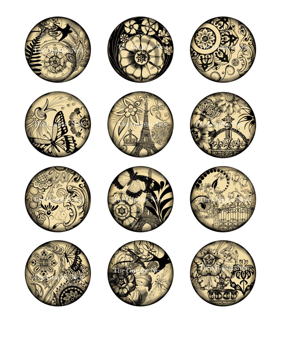 2x2 Circle Graphics. Digital Download - Etsy