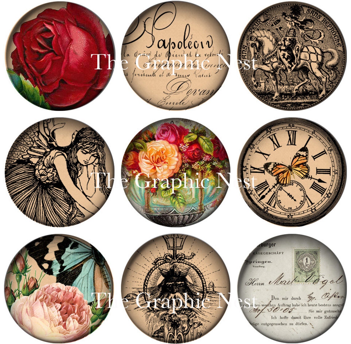 1x1 Inch Graphic Circles. Digital Download - Etsy