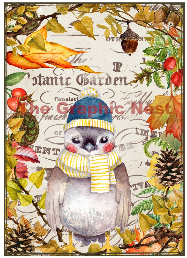 Fall Birds ATC Cards. Digital Download. - Etsy