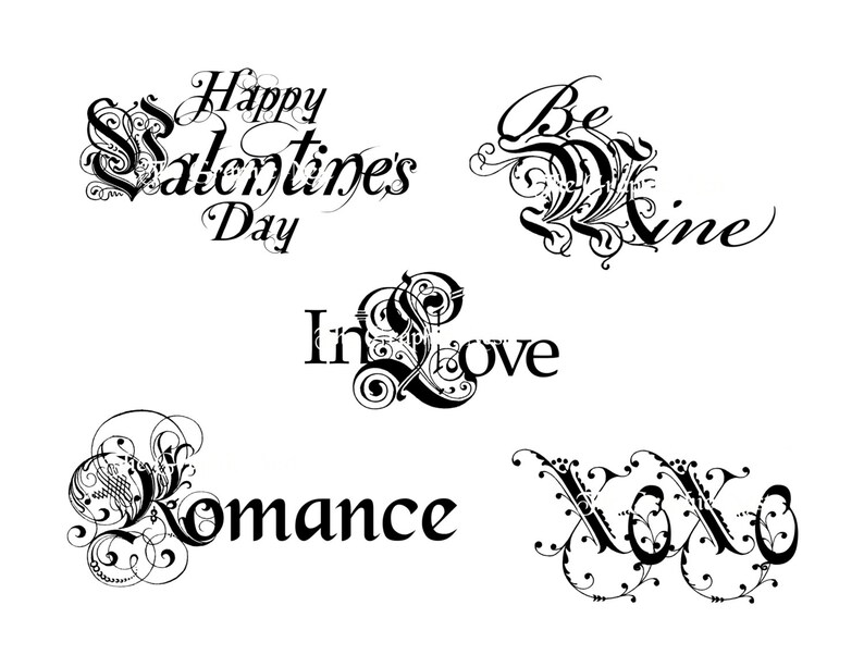 Valentine Word Art 2. Digital File - Etsy