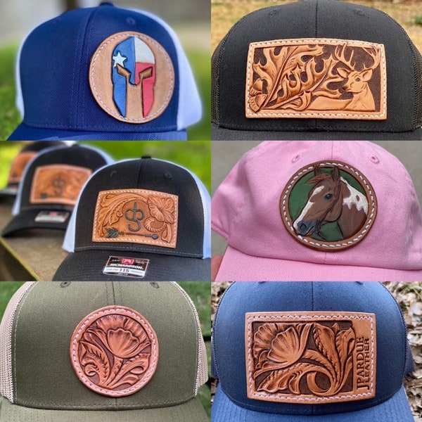 Tooled Leather Hat - Etsy