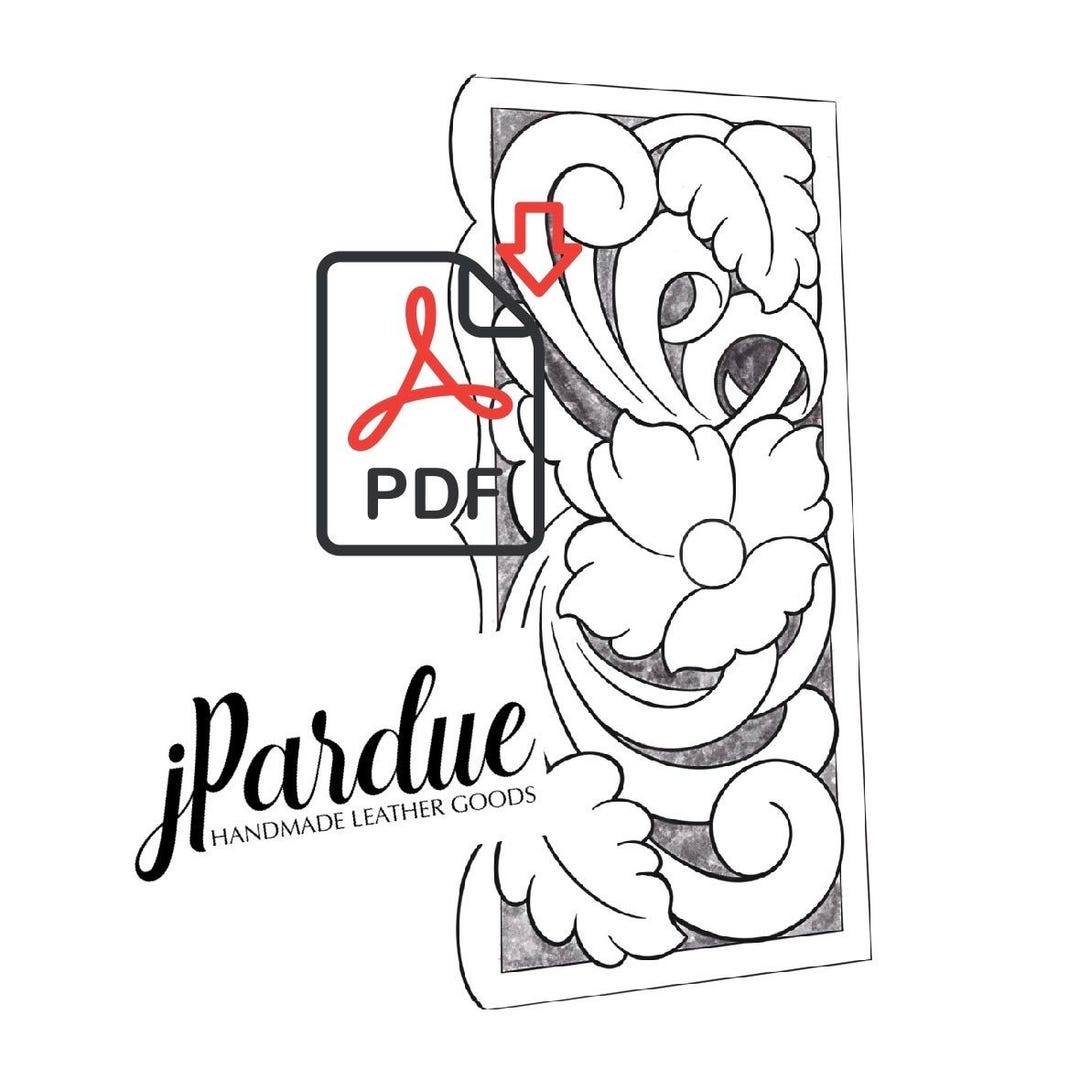 Floral Tooling Pattern for Roper Wallet, Leather Tooling Pattern Pdf ...