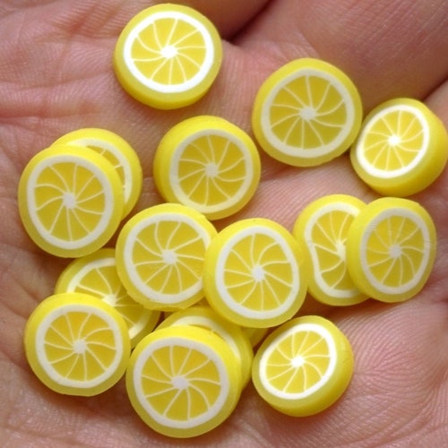 CITRUS LEMON FIMO Slices for Craft in Gift Box Polymer Clay - Etsy