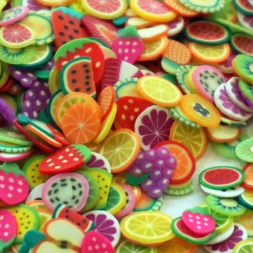 CITRUS FIMO PIECES Citrus Fruit Fimo Slices Lemon Orange Lime | Etsy