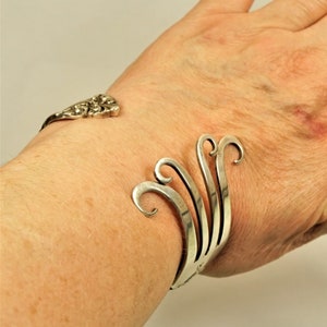 STERLING SILVER UTENSIL Cuff Bracelet, Rare Vintage Towle Fork Heavy ...