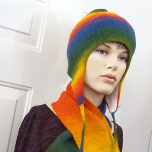 Rainbow Merino Wool Hat and Scarf Set – Kids Winter Knitwear - Etsy