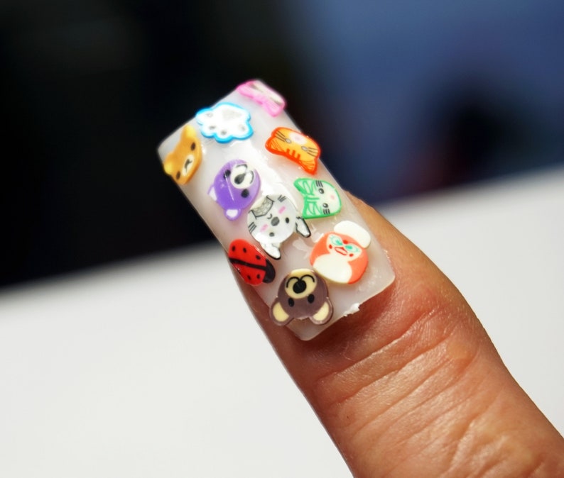 FIMO ANIMALS for NAILS 3D Nail Art Animals Fimo Slices Polymer | Etsy