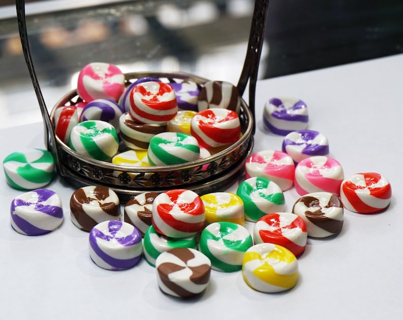 ROUND PEPPERMINT CANDIES for Craft Flatback Cabochons Big - Etsy