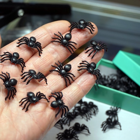 Small black plastic spiders store