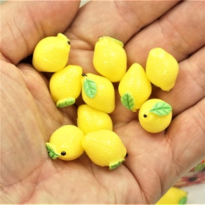 MINI LEMON FRUITS for Craft, Dollhouse Miniature Food, Resin Lemon Cabs ...