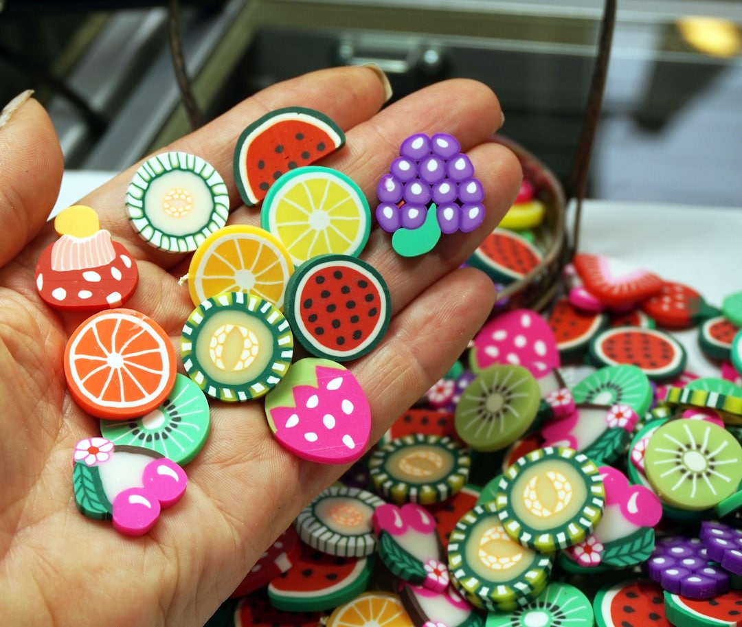 FIMO FRUITS Big Slices for Craft, DIY Polymer Clay Fruits, Clear Slime ...