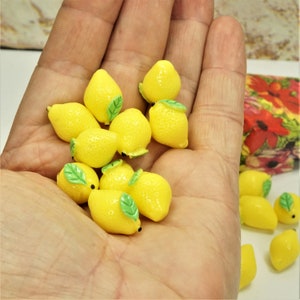 MINI LEMON FRUITS for Craft, Dollhouse Miniature Food, Resin Lemon Cabs ...