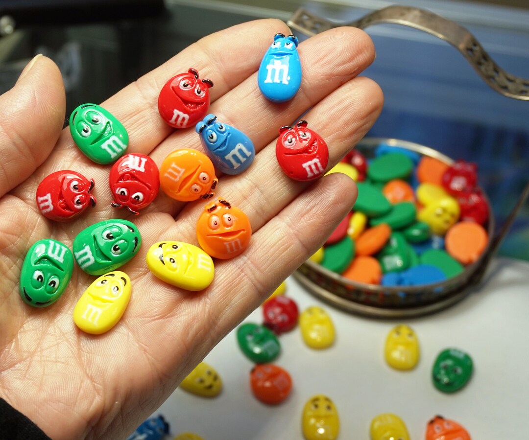 M CHOCOLATE CANDIES, Mixed Chocolate Buttons Flatback Cabochons, Ready ...