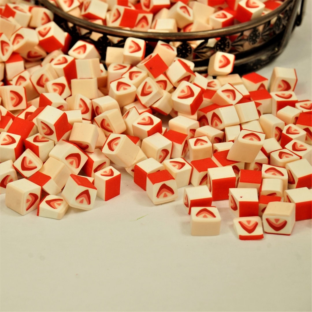Mini Cubes With Strawberry Design for DIY Crafts - Strawberry White ...