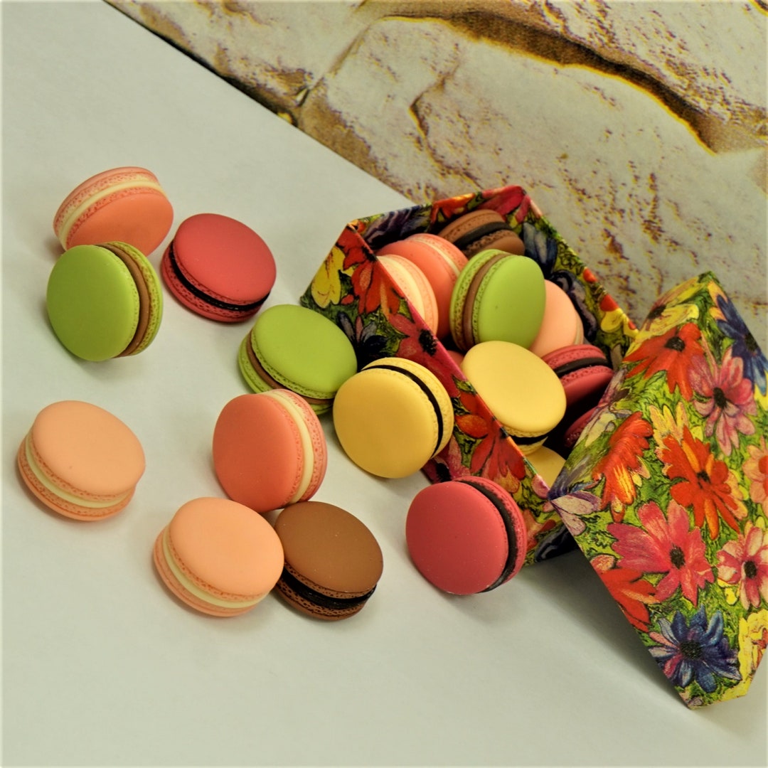 KAWAII MINI MACAROONS, Lifelike Macarons for Craft, Dollhouse Macaroons ...
