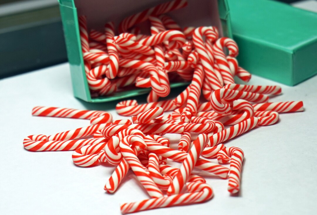 MINI CANDY CANES, Christmas Decor, Dollhouse Sweets, Small Gift for ...