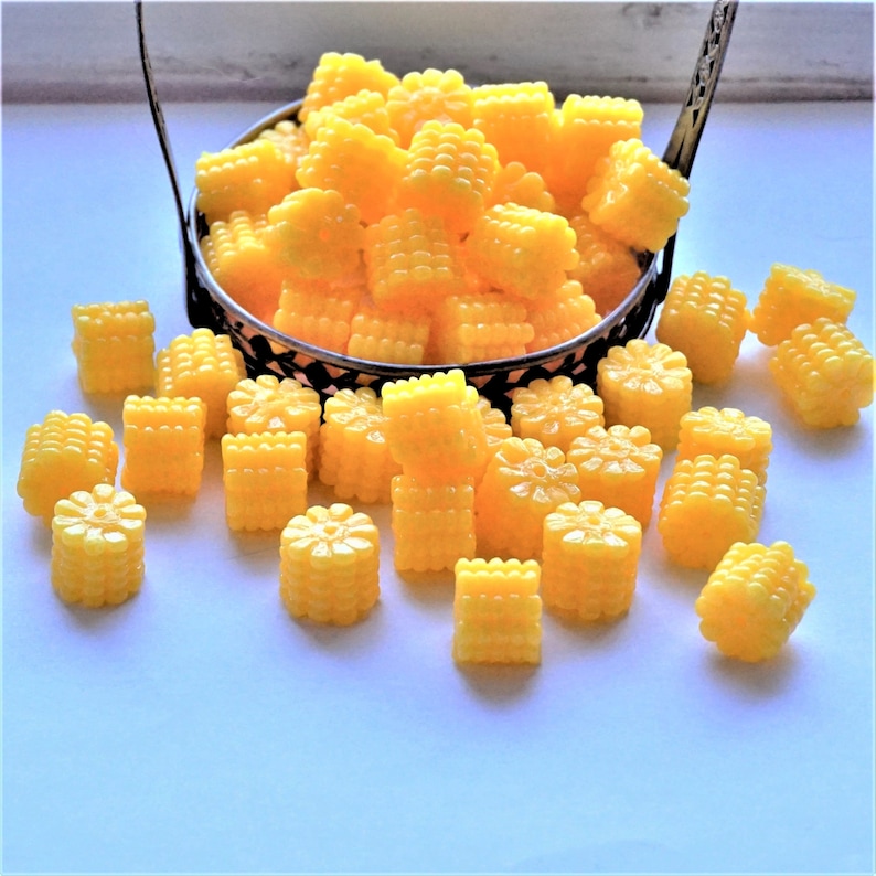 SOFT Resin CORN DIY Corn Cabochons Halloween Craft Yellow - Etsy