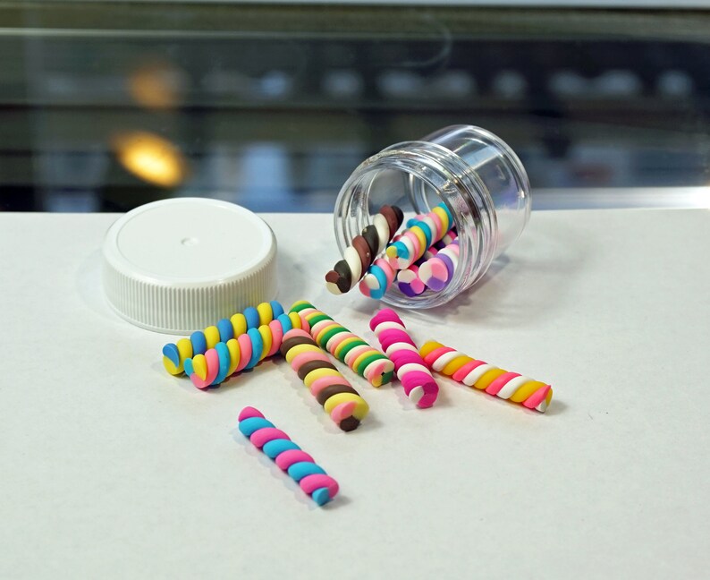 COTTON CANDY Swirl STICKS Slime Charms 12 Pcs in 1/2 Oz Jar - Etsy
