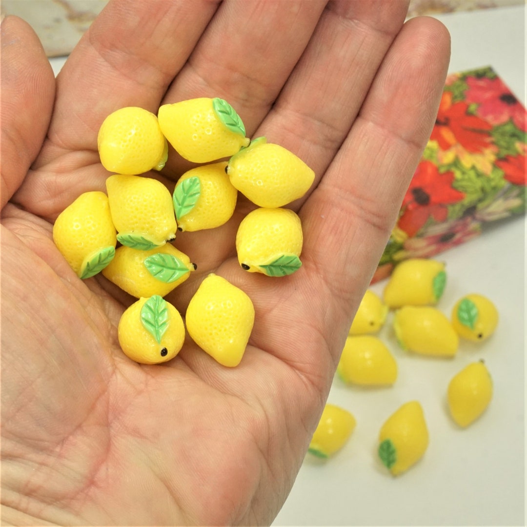 MINI LEMONS FRUITS for Craft Dollhouse Miniature Food Resin Lemon ...