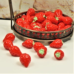 MINI STRAWBERRY FRUITS for Craft Dollhouse Miniature Food Resin ...