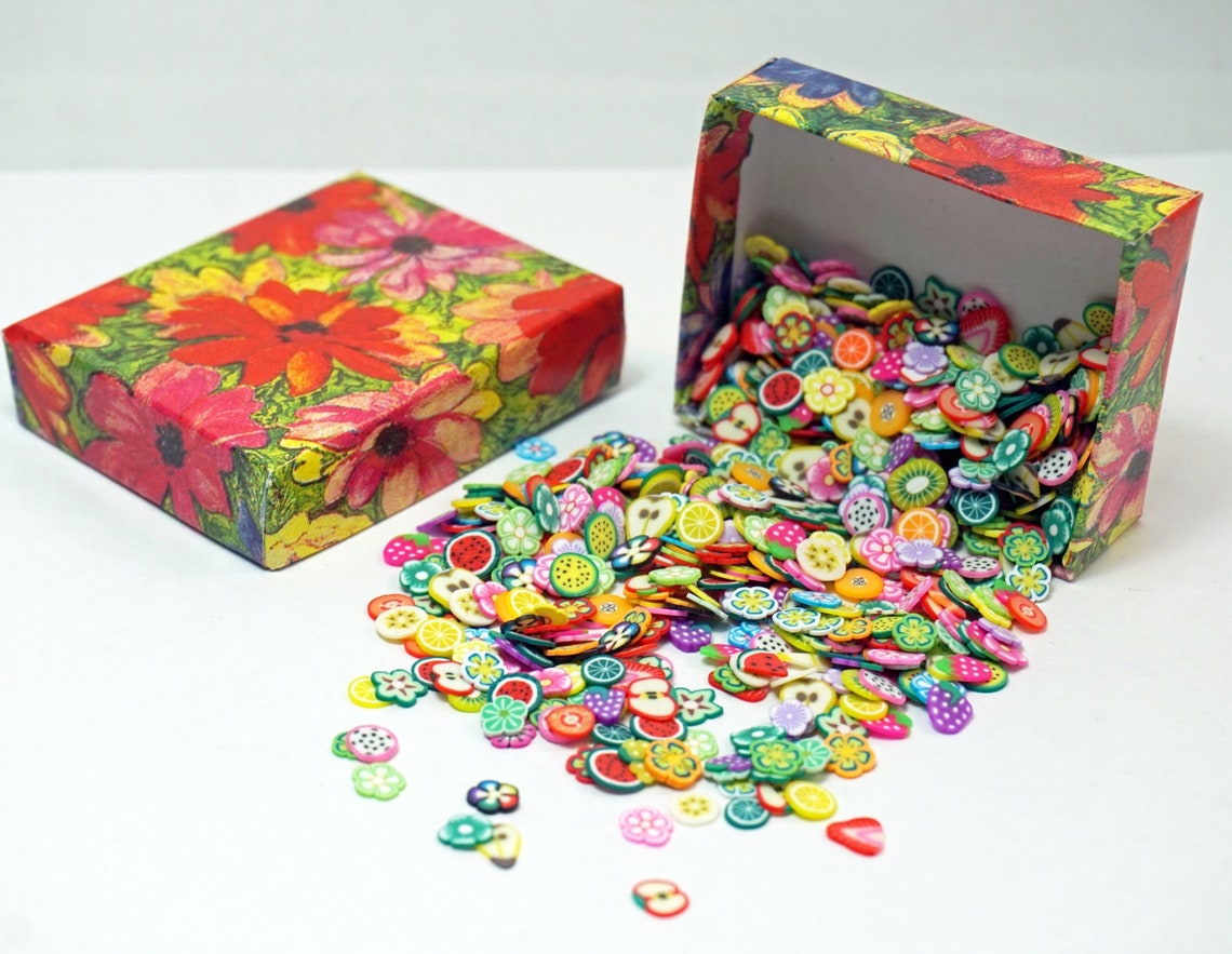 FRUITS FLOWERS FIMO Slices 1000 Fimo Pieces in Gift Box Ready | Etsy