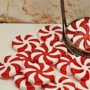 PEPPERMINT ROUND CANDIES Christmas Tree Hanging Ornaments Xmas Garland ...