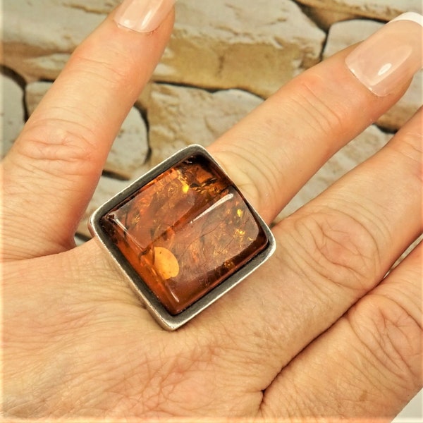 Amber Ring - Etsy