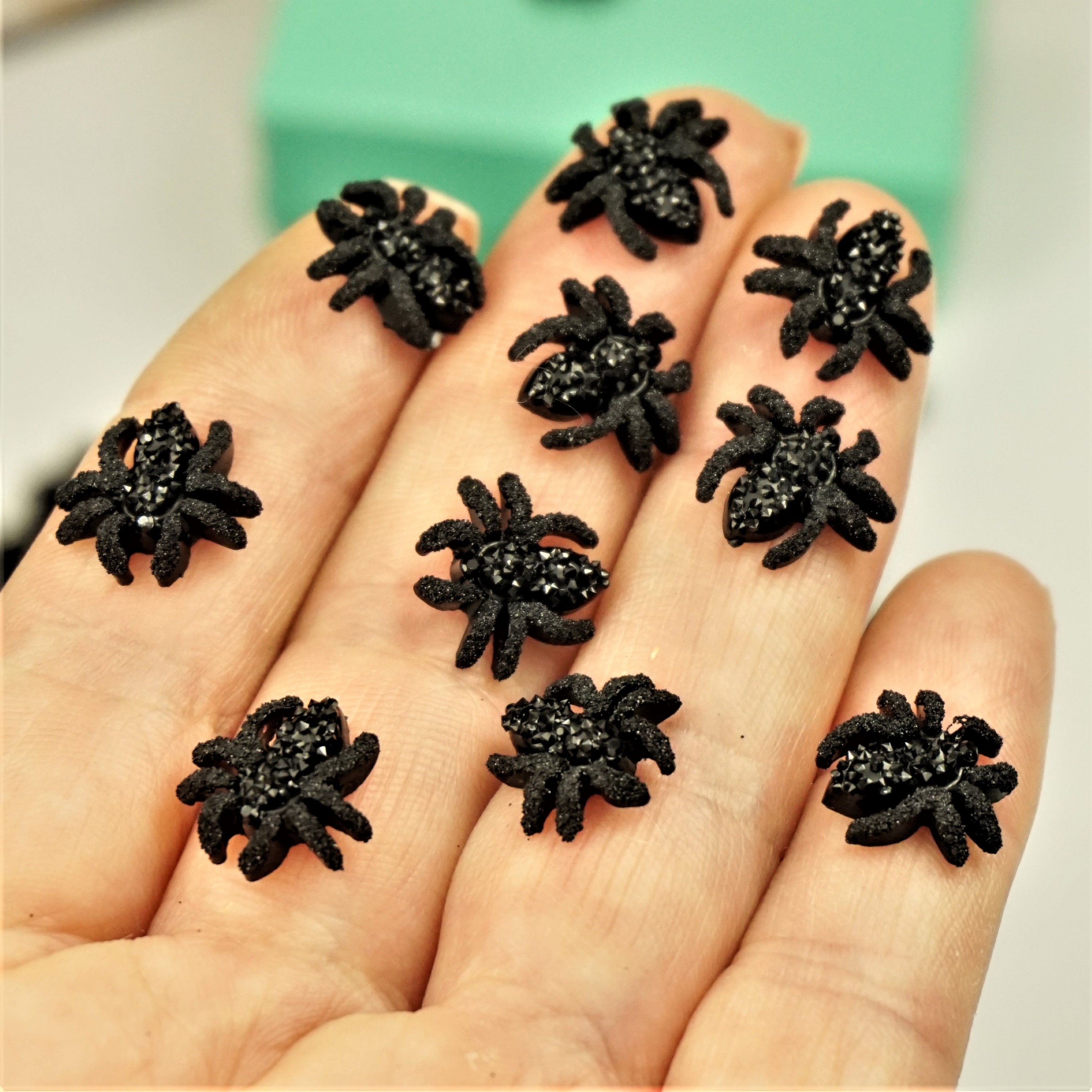 RHINESTONE Black SPIDERS for HALLOWEEN Craft 3D Nail Art - Etsy