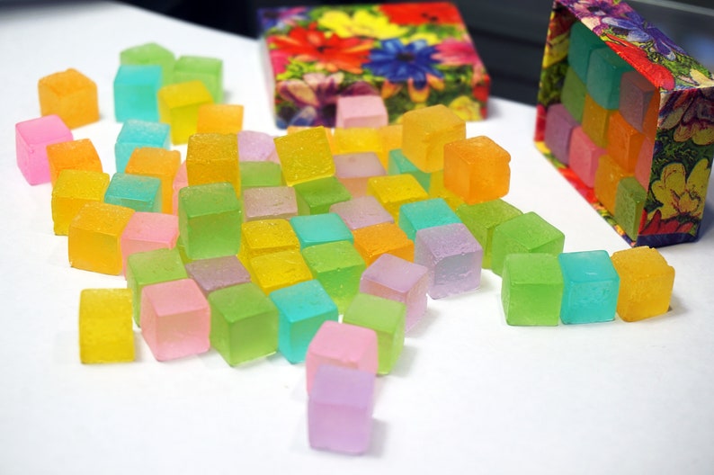 MULTI COLOR FROSTED Cubes 1/2 for Craft Colorful Cubes | Etsy