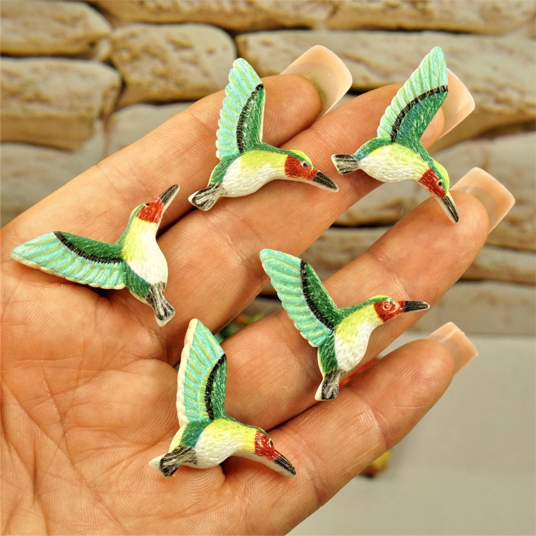 COLORFUL HUMMINGBIRD Flat Back Cabochons, Diy Crafts Gift, Resin ...
