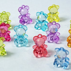CRYSTAL BABY BEAR Charms, Faceted Crystal Bears, Diy Bear Charms ...