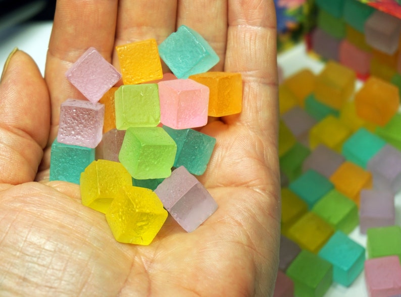 MULTI COLOR FROSTED Cubes 1/2 for Craft Colorful Cubes | Etsy