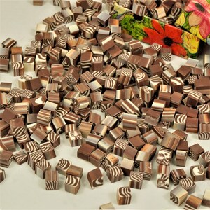 MARBLED CHOCOLATE PIECES, 5 Mm Chocolate Cubes, Diy Clay Sprinkles in ...
