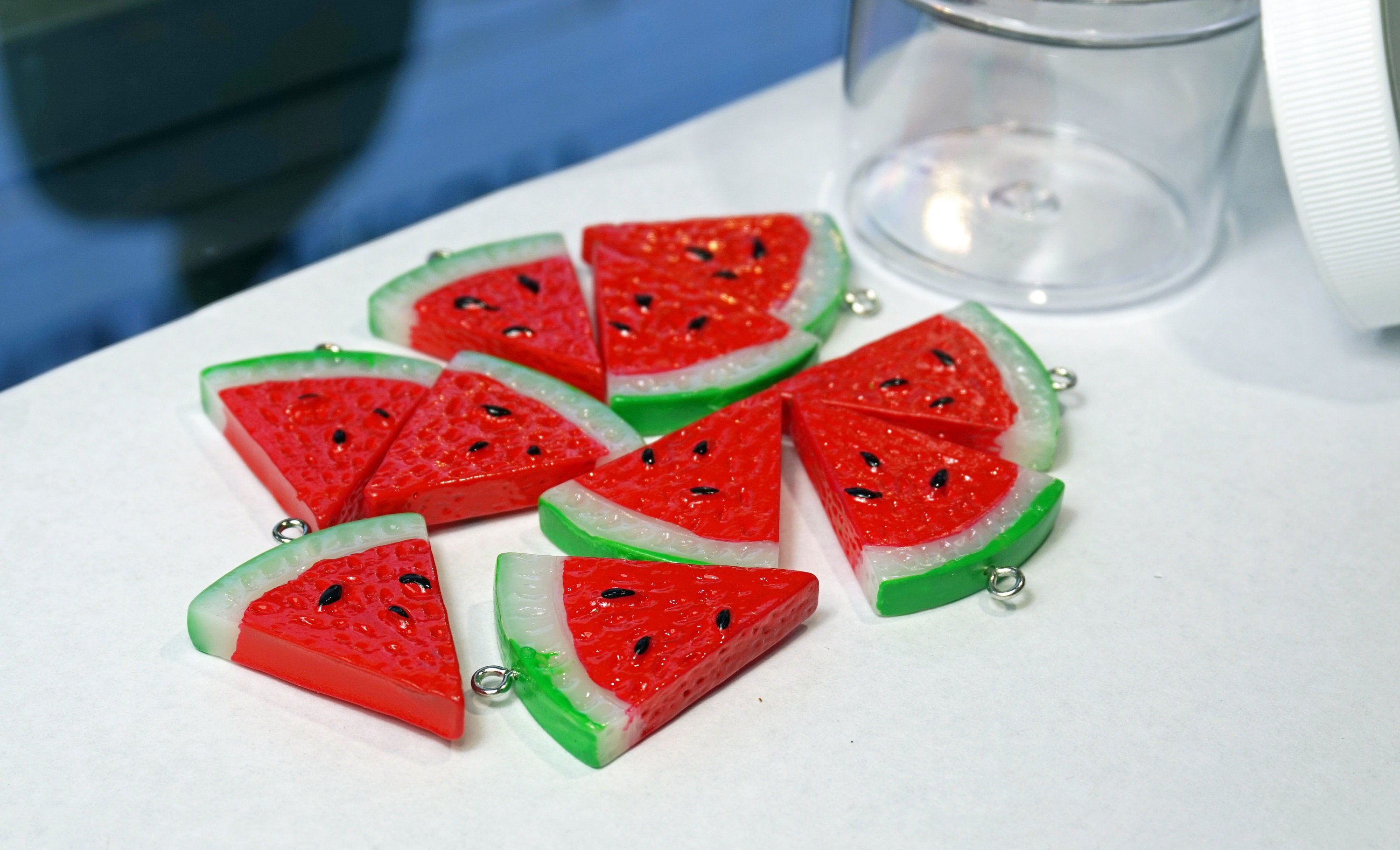 RESIN WATERMELON SLICES Pendants Watermelon Charms For Jewelry | Etsy