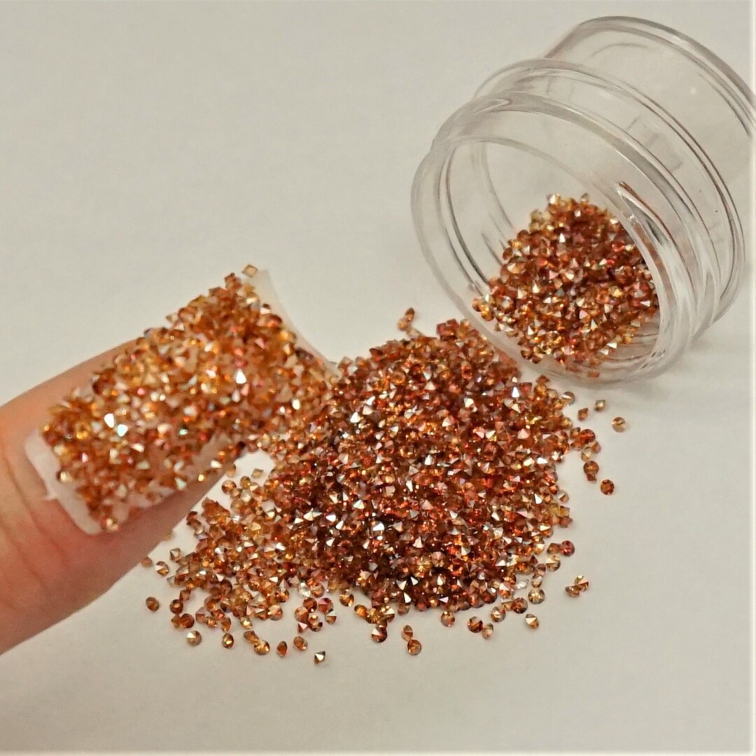 Rose Gold Micro Zircon Crystals for Nails, Pixie Dust Rhinestones (1000 ...