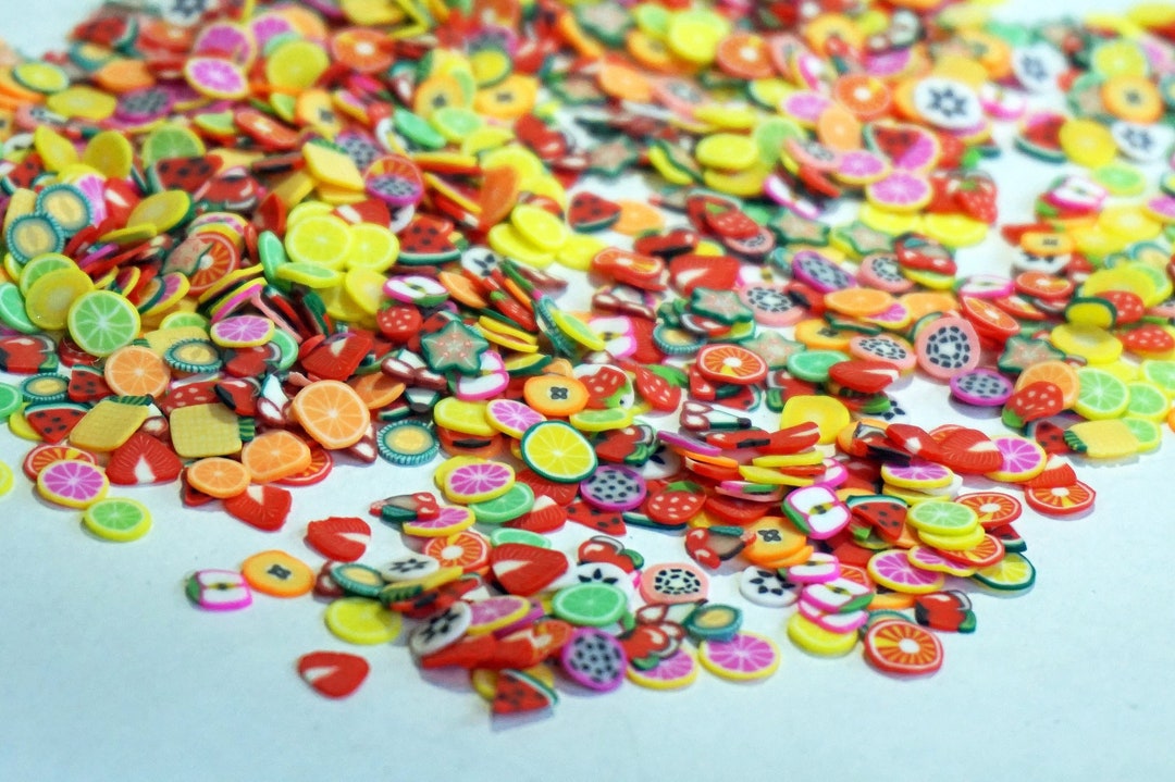 FIMO FRUITS for 3D NAIL Art, 1000 Pcs in Gift Box, Mixed Fruit Slices ...