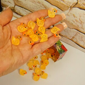 MINI YELLOW DUCKS Fairy Garden Animals Miniature Figures Tiny Baby ...