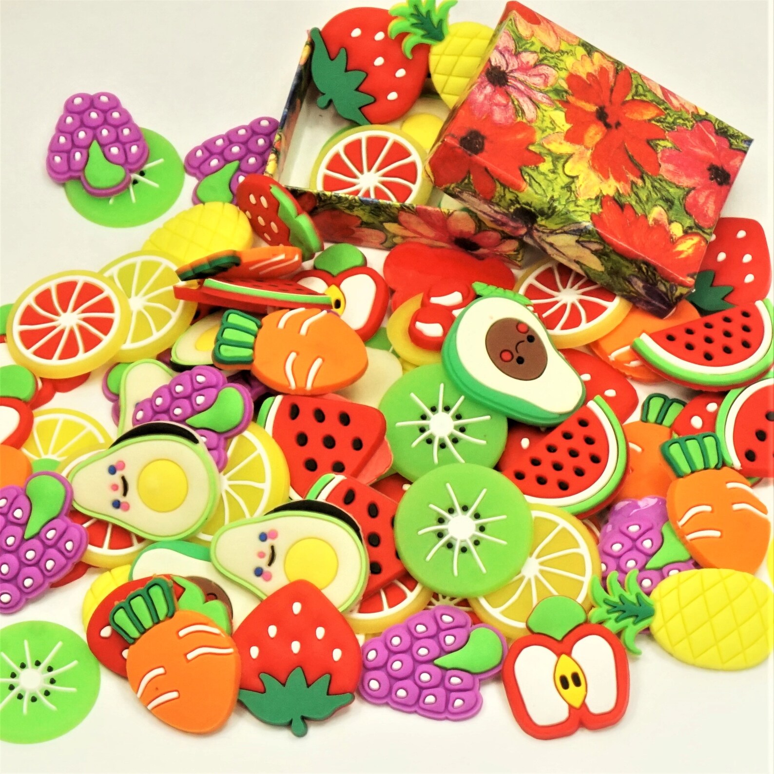 BIG FRUIT SLICES For Craft Mixed Rubber Fruits Flatback | Etsy