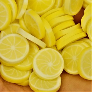 MINI LEMON SLICE Polymer Clay Fruit, Fimo Citrus Fruits, Diy Craft ...