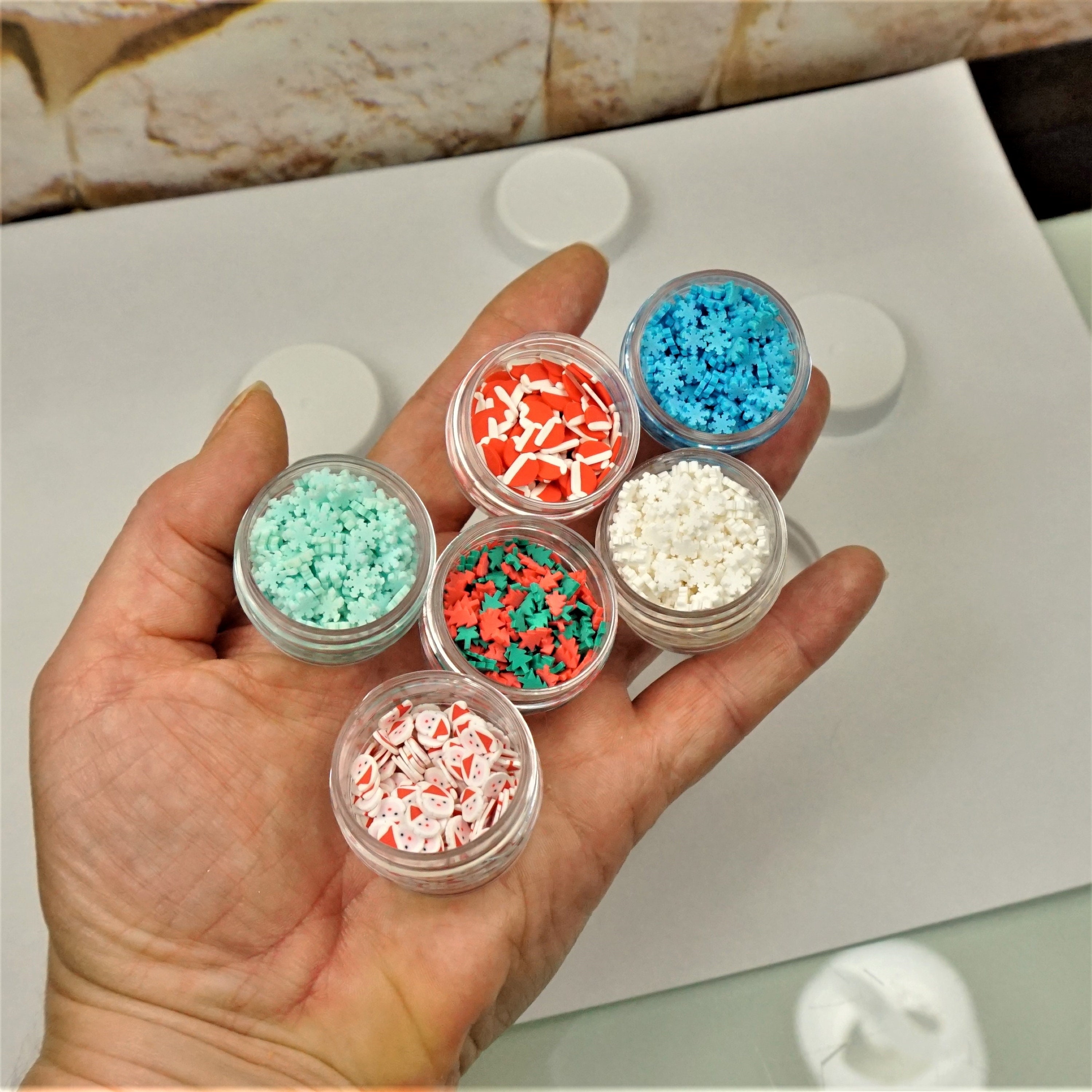 Xmas SET Of 6 DIY SPRINKLES Assorted Resin Sprinkles For Craft | Etsy