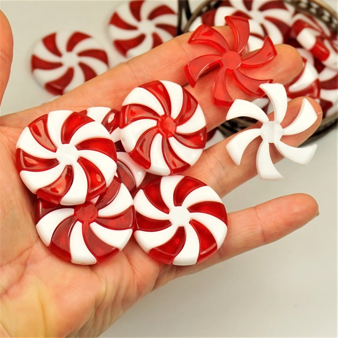 PEPPERMINT ROUND CANDIES Christmas Tree Hanging Ornaments Xmas Garland ...
