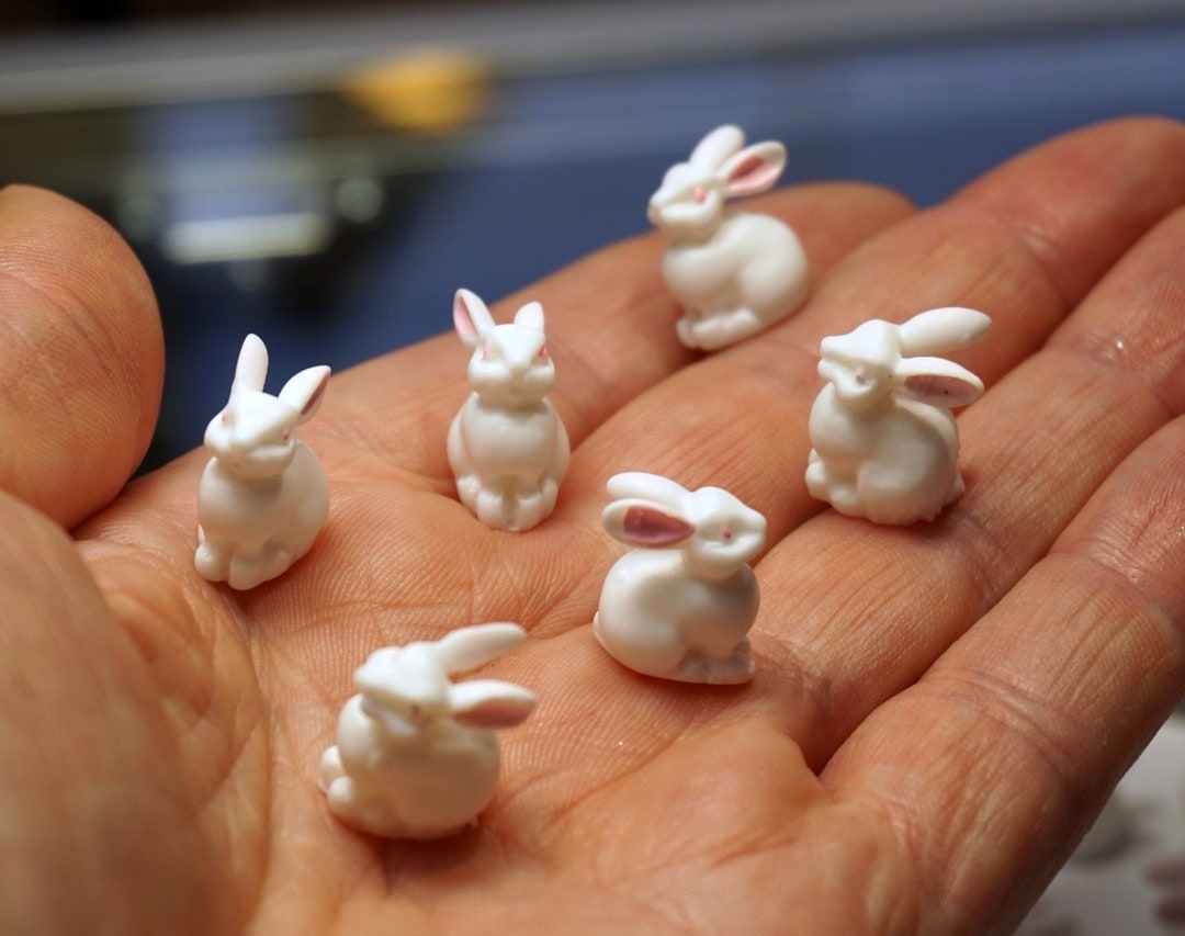 EASTER MINI BUNNIES for Craft, Kawaii Rabbit Cabochons, Small Gift Idea ...