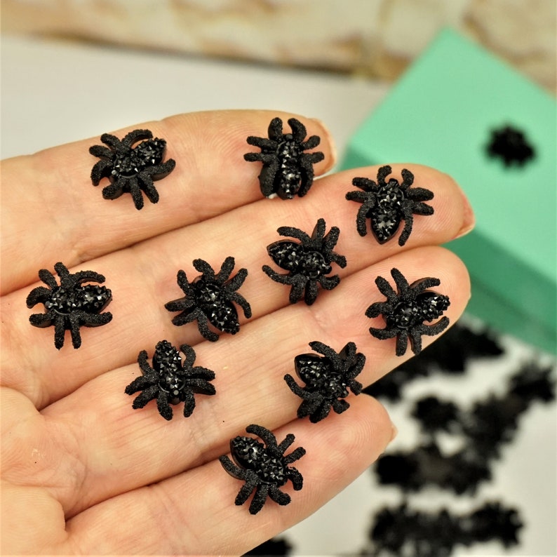 RHINESTONE Black SPIDERS for HALLOWEEN Craft 3D Nail Art - Etsy