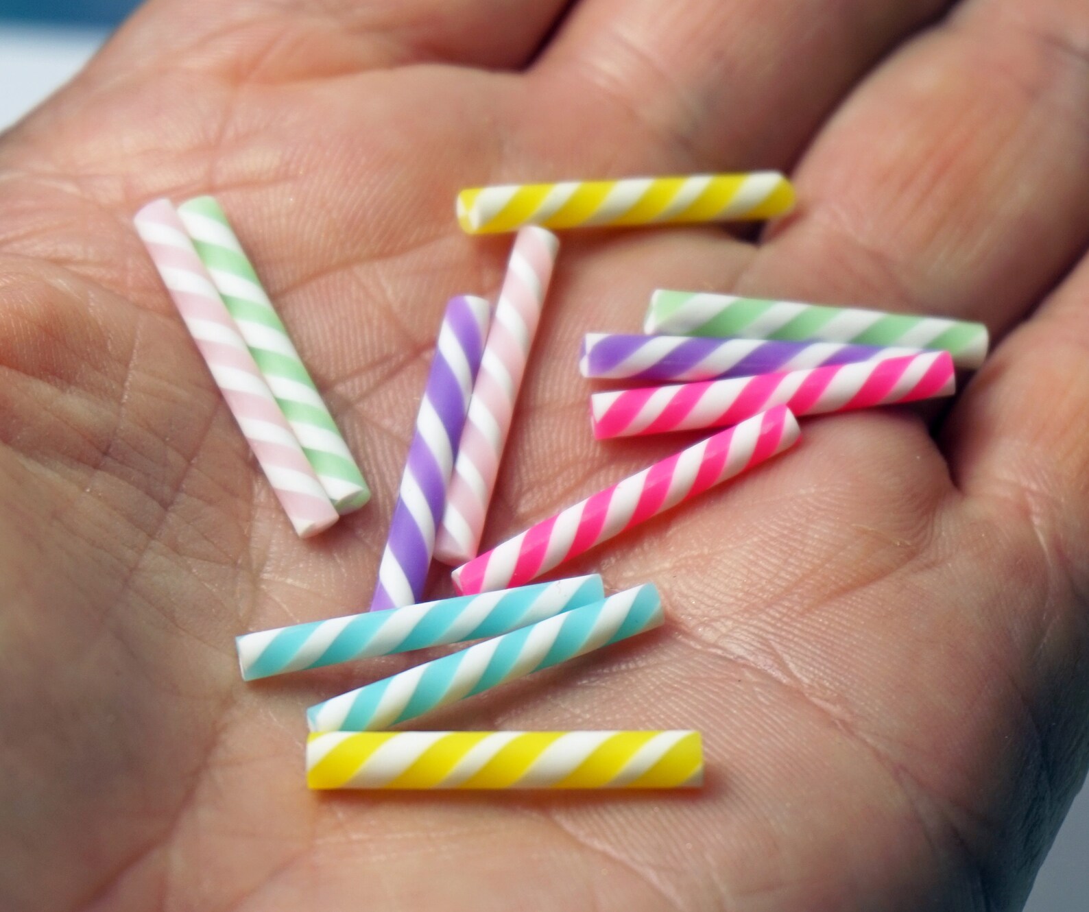 Mini TWISTED CANDY STICKS Cabochons Slime Charms Multicolor | Etsy